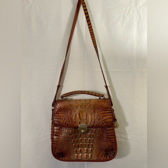 Brahmin | Bags | Brahmin Brown Crocodile Embossed Leather Crossbody ...